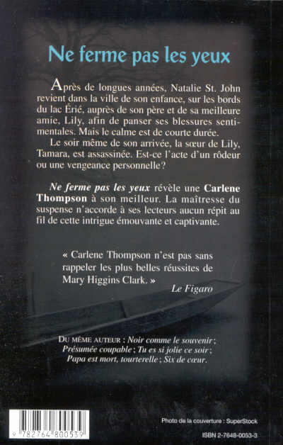CARLENE THOMPSON - Ne ferme pas les yeux - Romans policiers - LIVRES ...