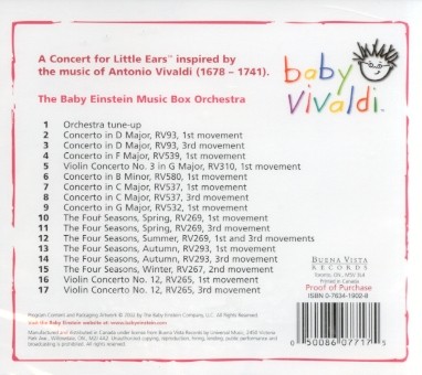 VIVALDI - Baby Vivaldi - Children - Entertainment - Renaud-Bray