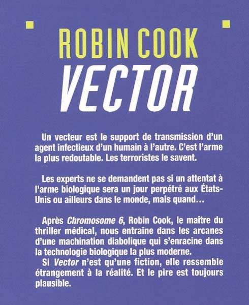 ROBIN COOK - Vector - Romans policiers - LIVRES - Renaud-Bray.com ...