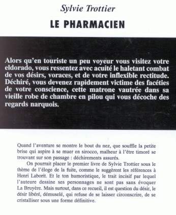 SYLVIE TROTTIER - Le Pharmacien - Romans québécois et canadiens ...