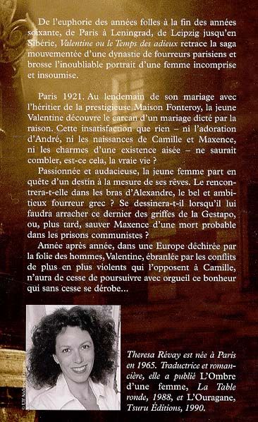 THERESA REVAY - Valentine ou le temps des adieux - Romans français ...