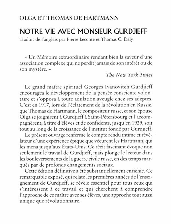 OLGA DE HARTMANN - THOMAS DE HARTMANN - Notre vie avec Monsieur ...