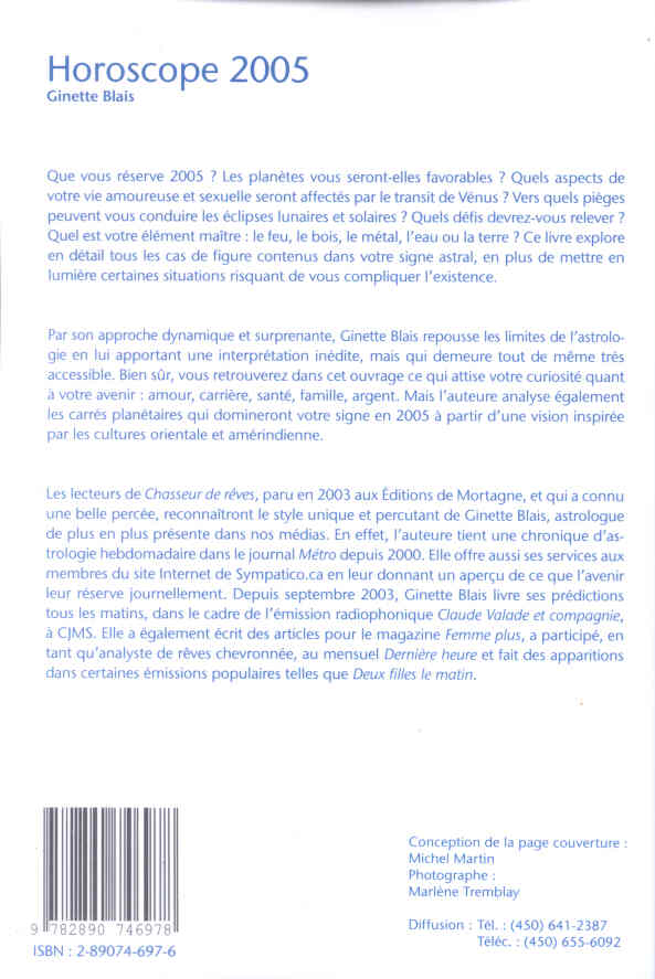 GINETTE BLAIS - Horoscope 2005 Blais - Ésotérisme - LIVRES - Renaud ...