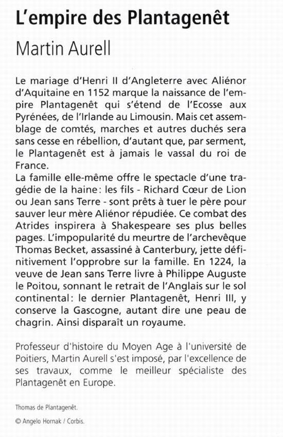 MARTIN AURELL - L'Empire des Plantagenet 1154/1224 - Histoire - LIVRES ...