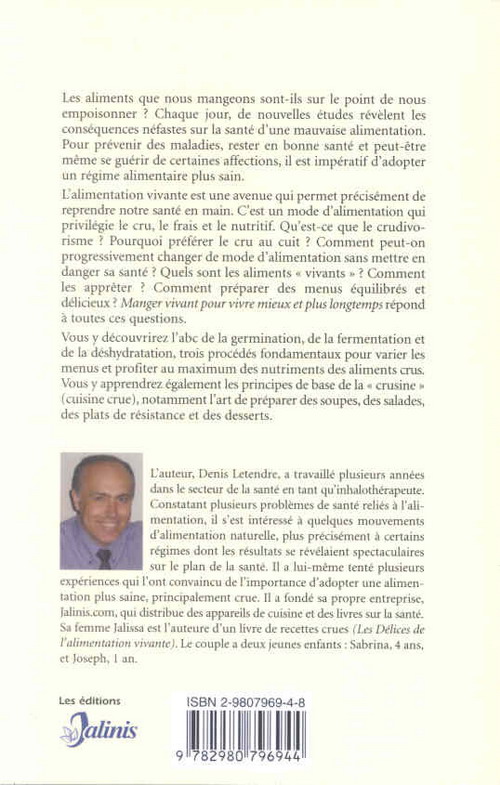 DENIS LETENDRE - Manger vivant pour vivre mieux et plus.. - Nutrition ...