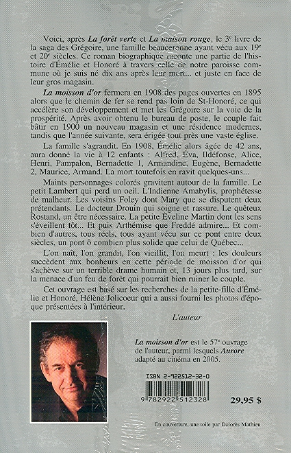 ANDRE MATHIEU - La Moisson d'or T.03 - Romans québécois et canadiens ...