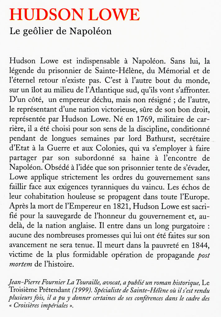 Jean-Pierre Fournier La Touraille - Hudson lowe - Biographie générale ...